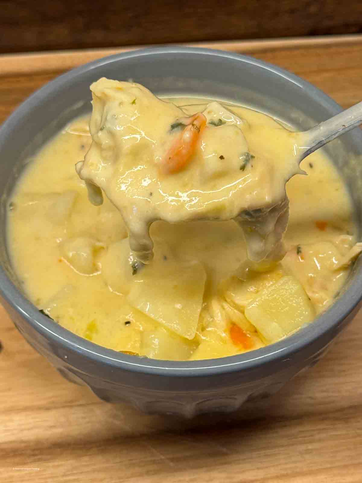 Easy Recipe For Creamy Turkey Chowder - Mamas Front Porch Swing